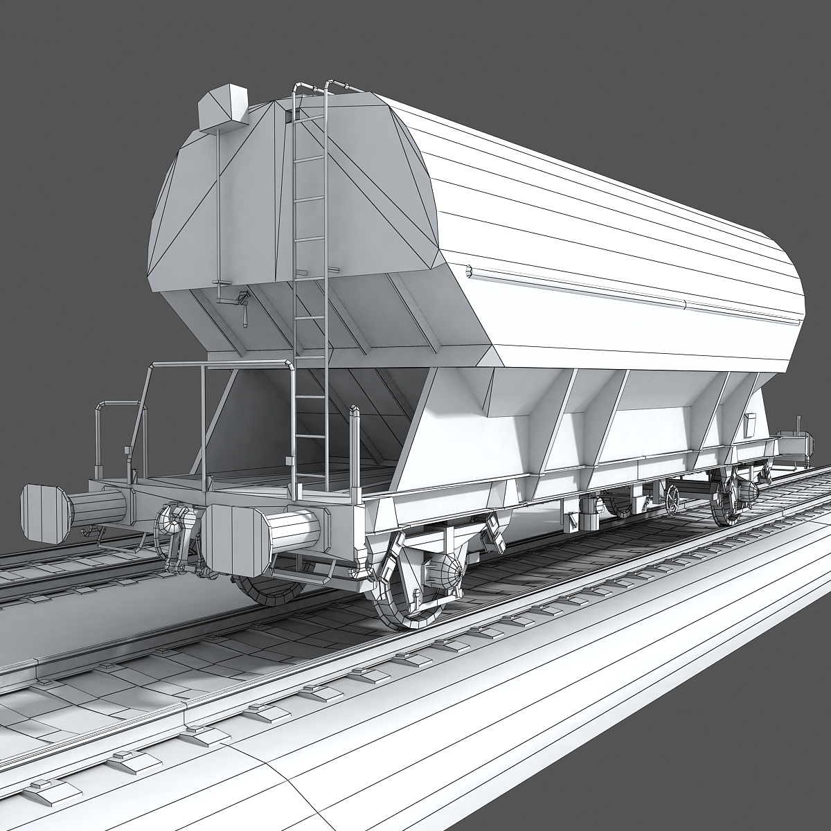 hopper wagon 1 3d model