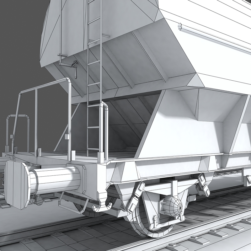 hopper wagon 1 3d model