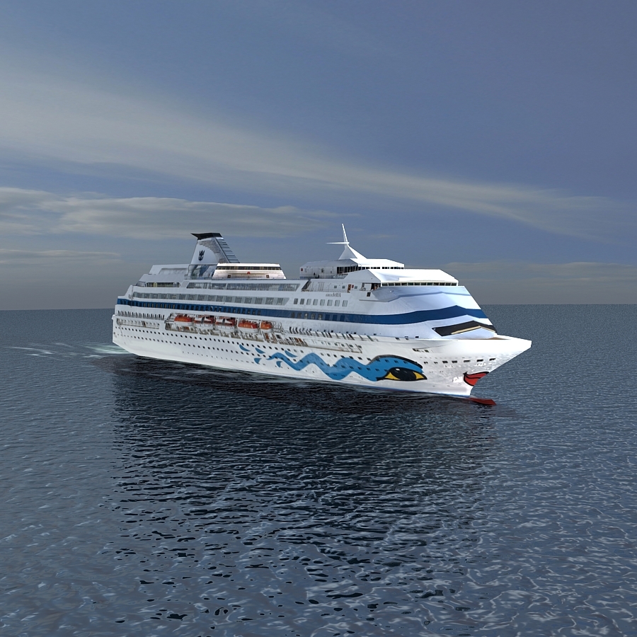 luxury ocean passenger liner 3d model