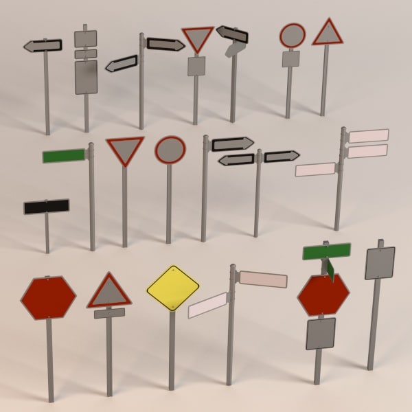 Blender Road Sign Models | TurboSquid