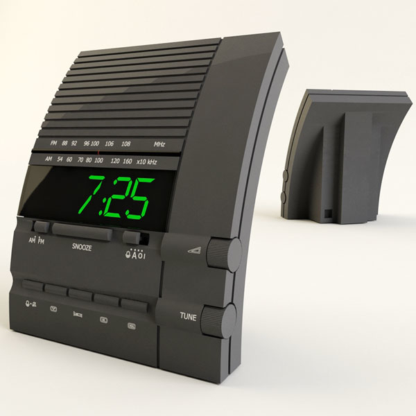 clock radio alarm 3d model