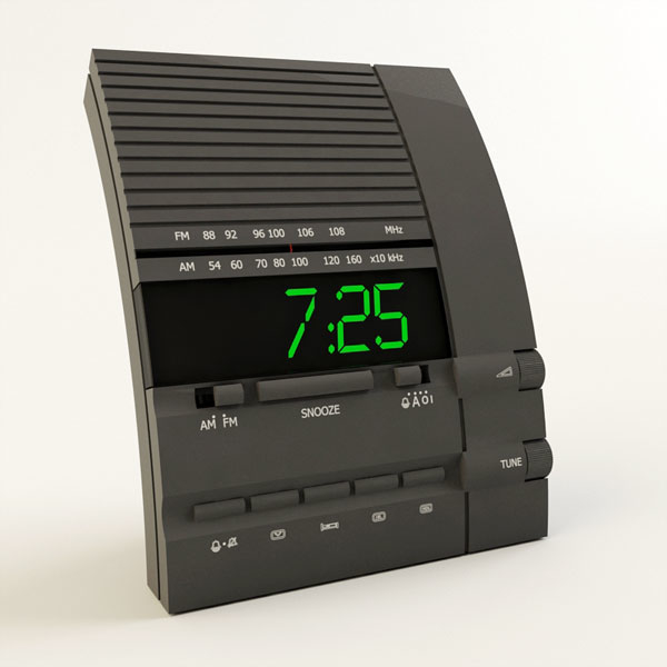 clock radio alarm 3d model