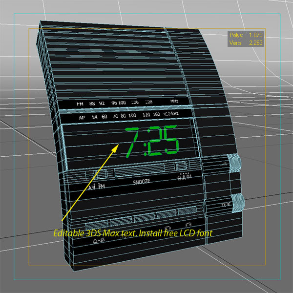 clock radio alarm 3d model