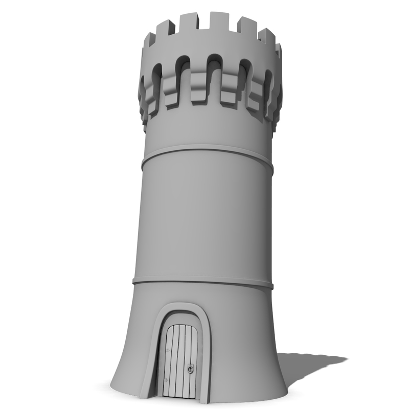 medieval castle tower 3d model