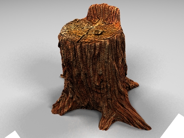 free realistic tree stump 3d model