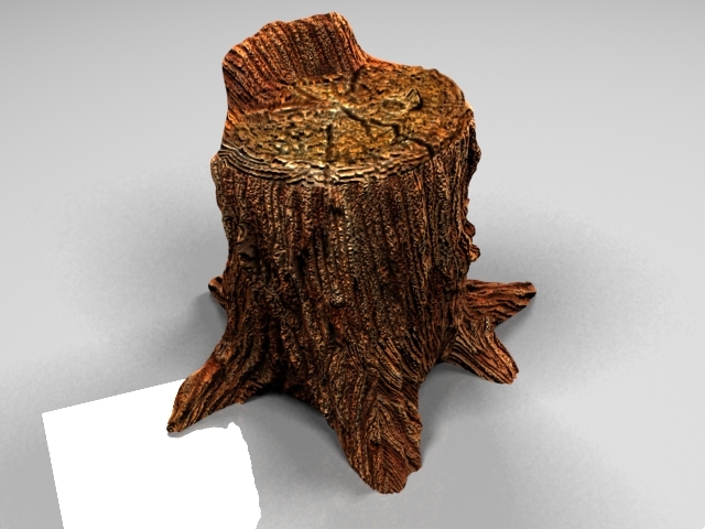 free realistic tree stump 3d model