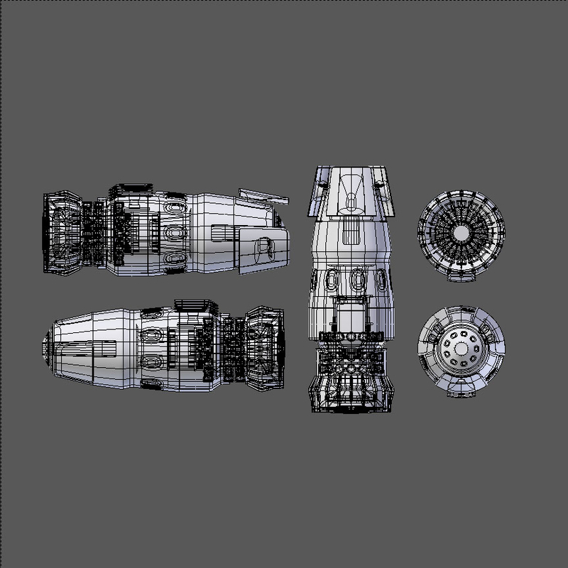 3d spaceship star drive