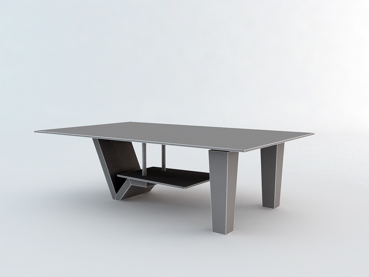 3d model glass center table