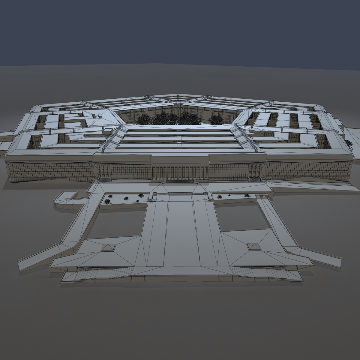 3d pentagon landmark