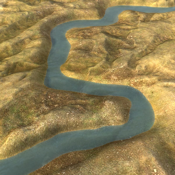 terrain river landscape 3d max