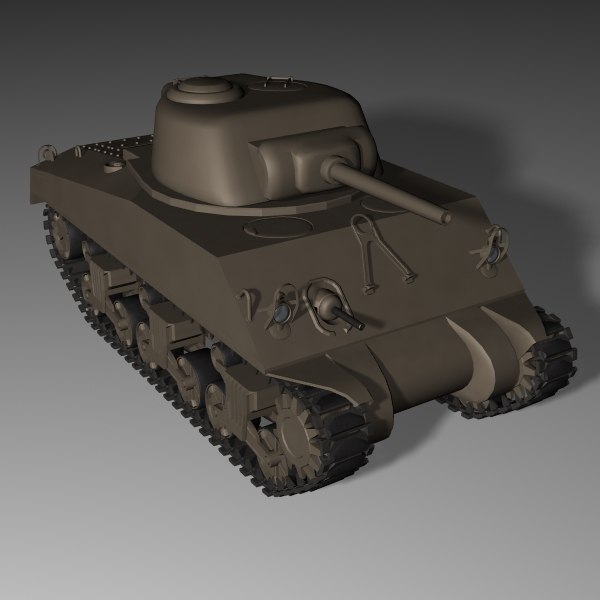 sherman tank 3d model
