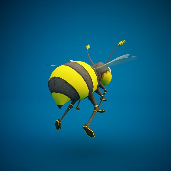 3d bee rigged model