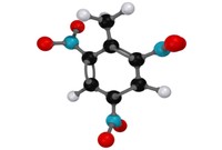 3d trinitrotoluene molecule structure model