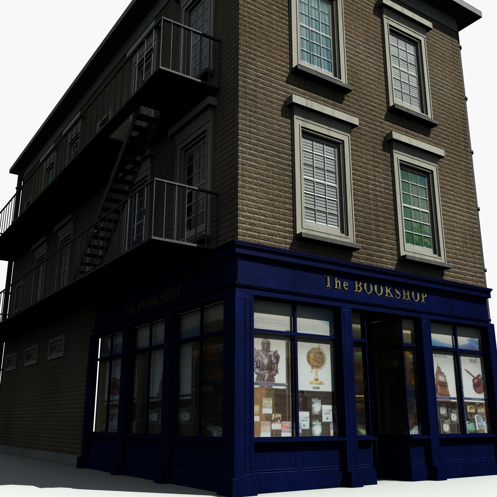 3d building store books model