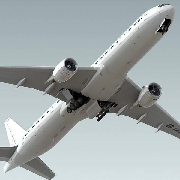 3d boeing 777-300 plane generic model