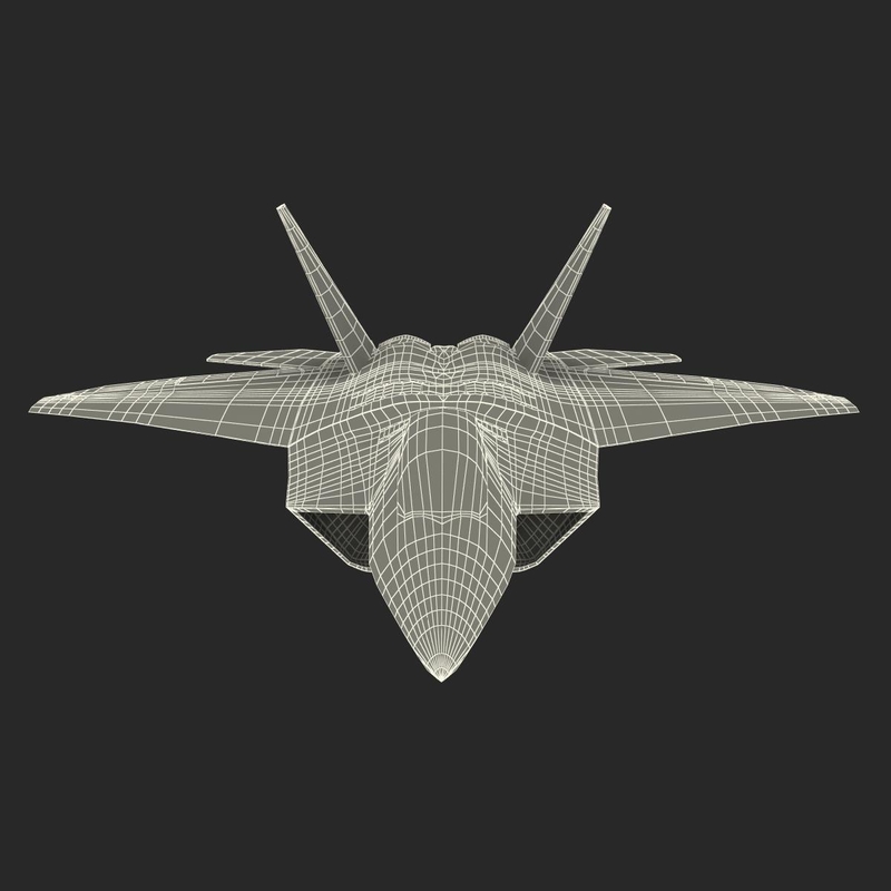 realistic f-22 raptor rigged 3d model