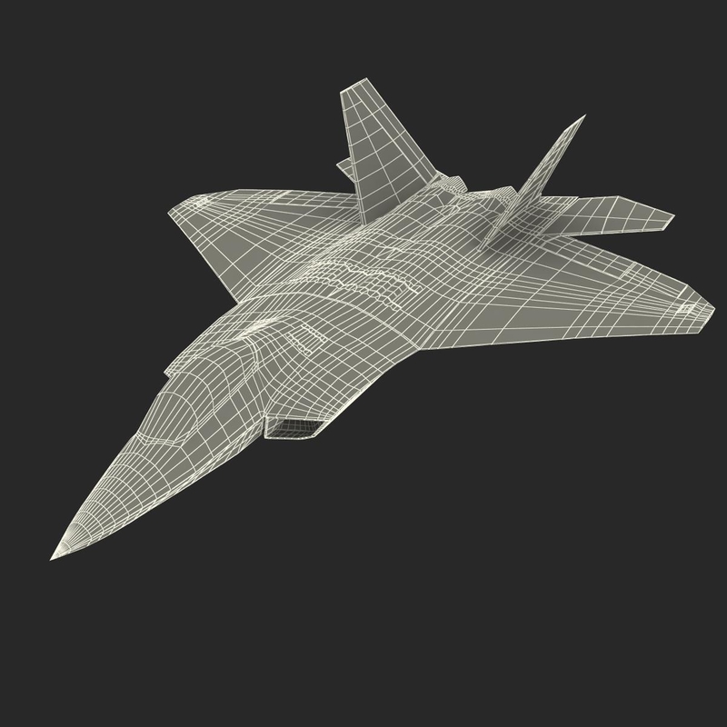 realistic f-22 raptor rigged 3d model