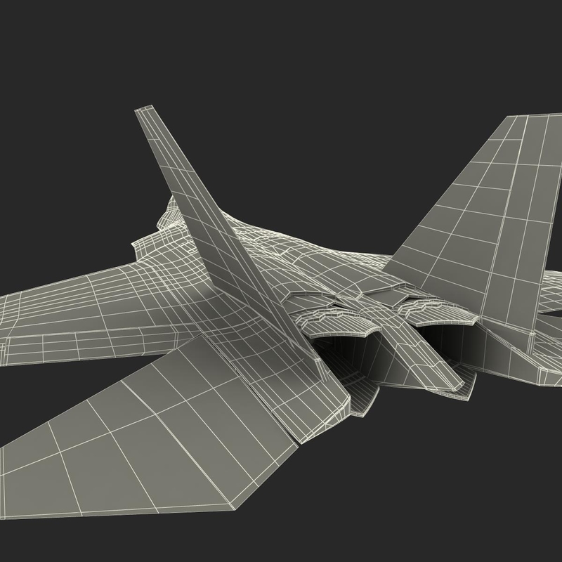 realistic f-22 raptor rigged 3d model