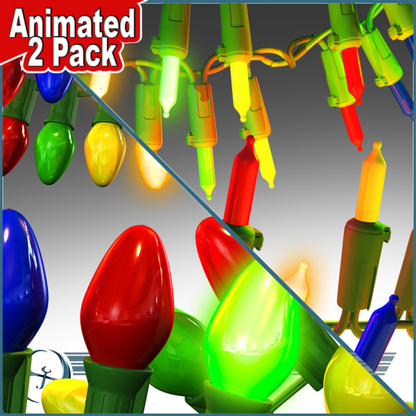 3d model christmas lights