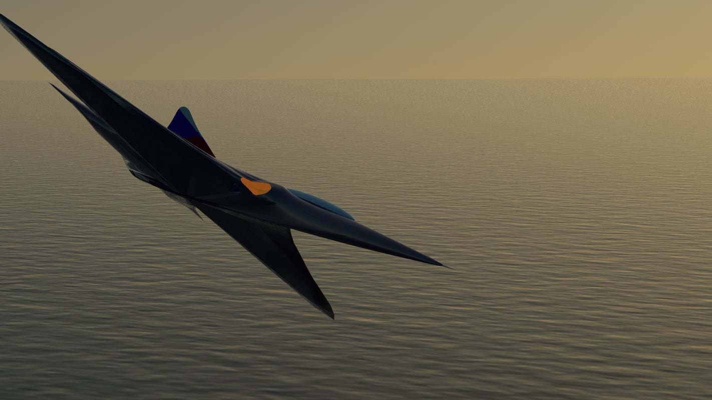 3d model airjet interceptor jet fighter