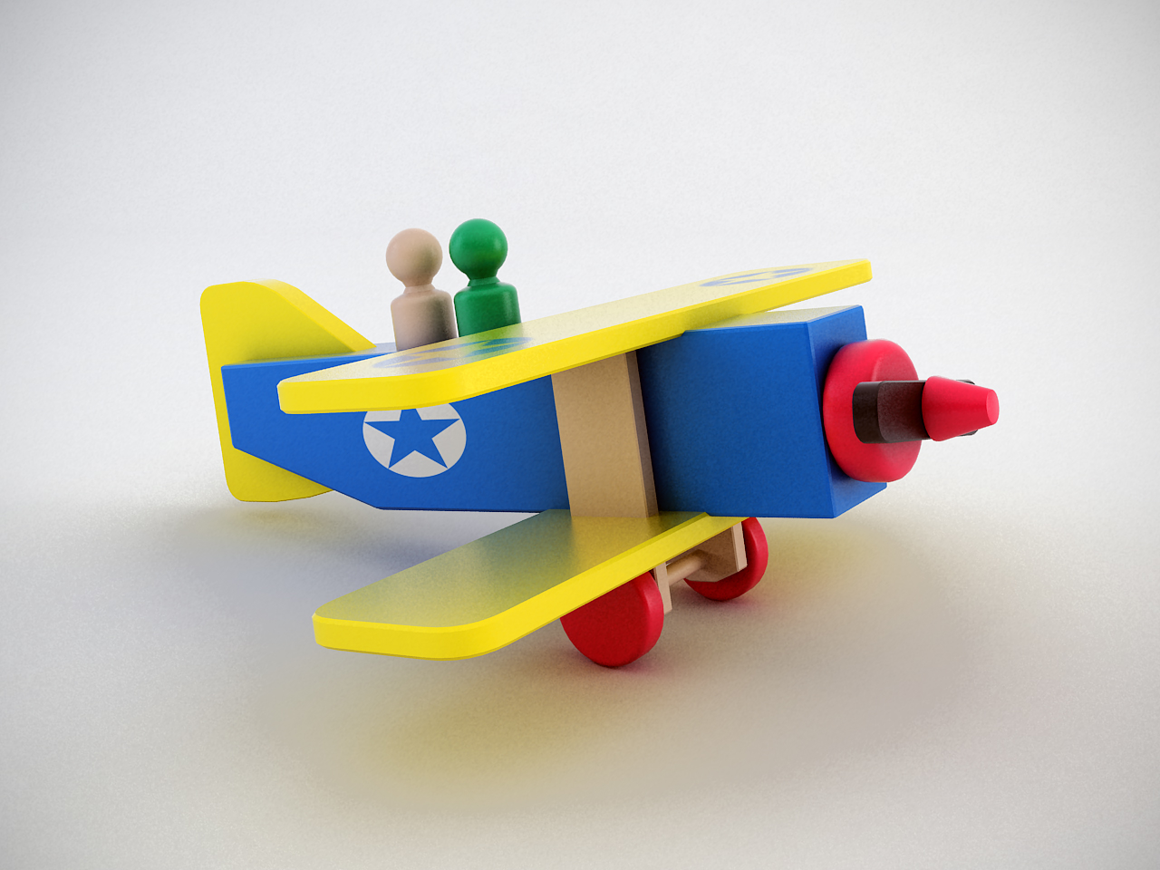 biplane wooden airplane 3d max