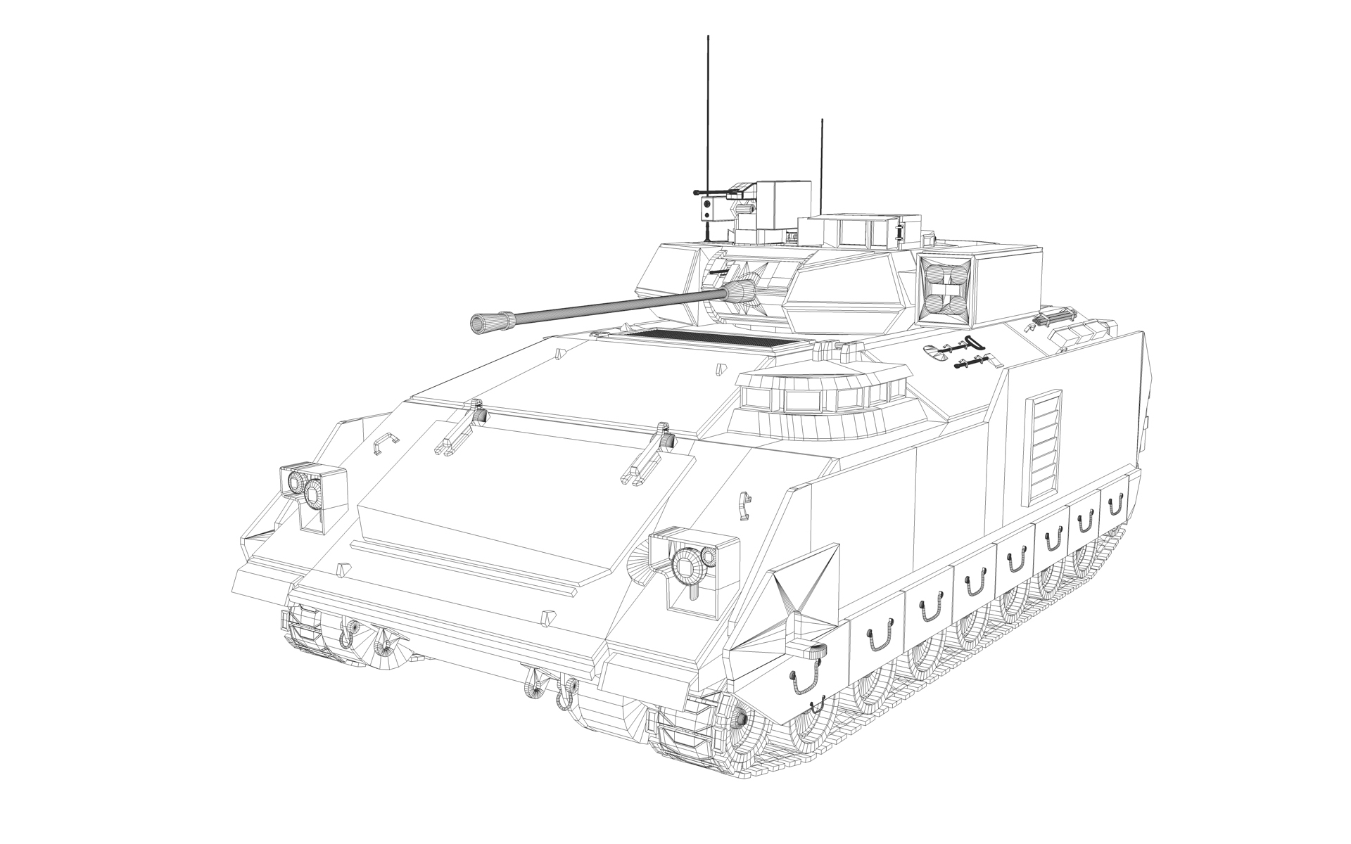 m3a3 bradley apc 3d model