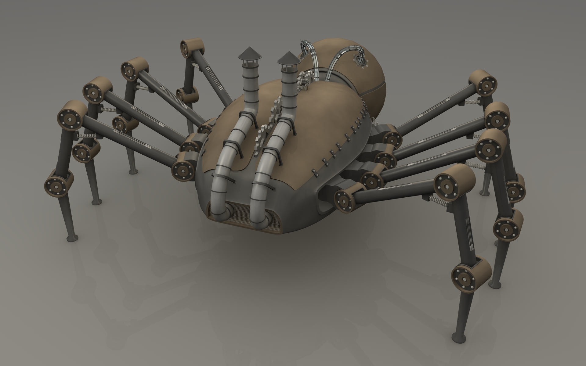 3dsmax steampunk spider robot