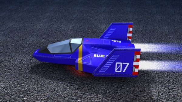 blue falcon f-zero 3d model
