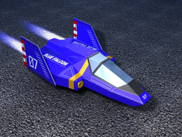 blue falcon f-zero 3d model