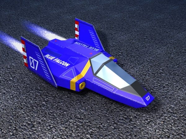 blue falcon f-zero 3d model