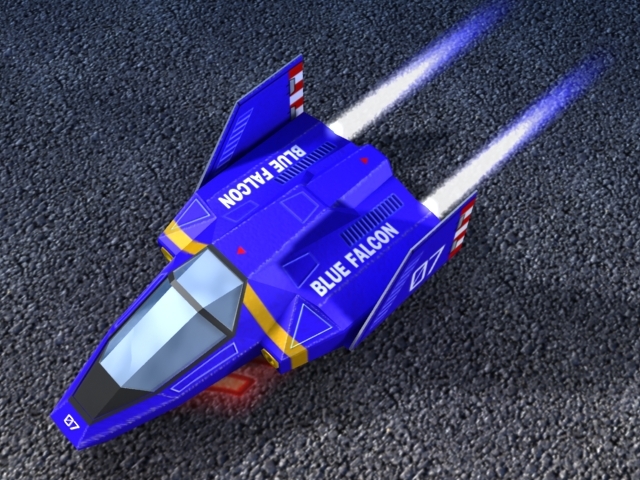 blue falcon f-zero 3d model