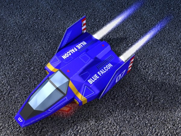 blue falcon f-zero 3d model