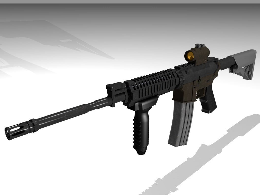 m4 assault rifle 3d model