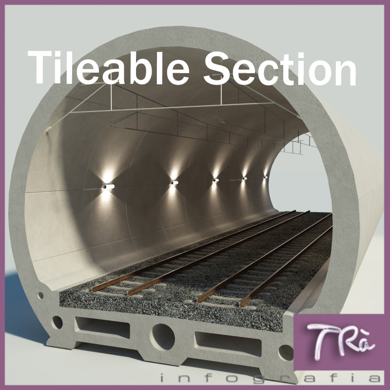 3d railway tunnel section