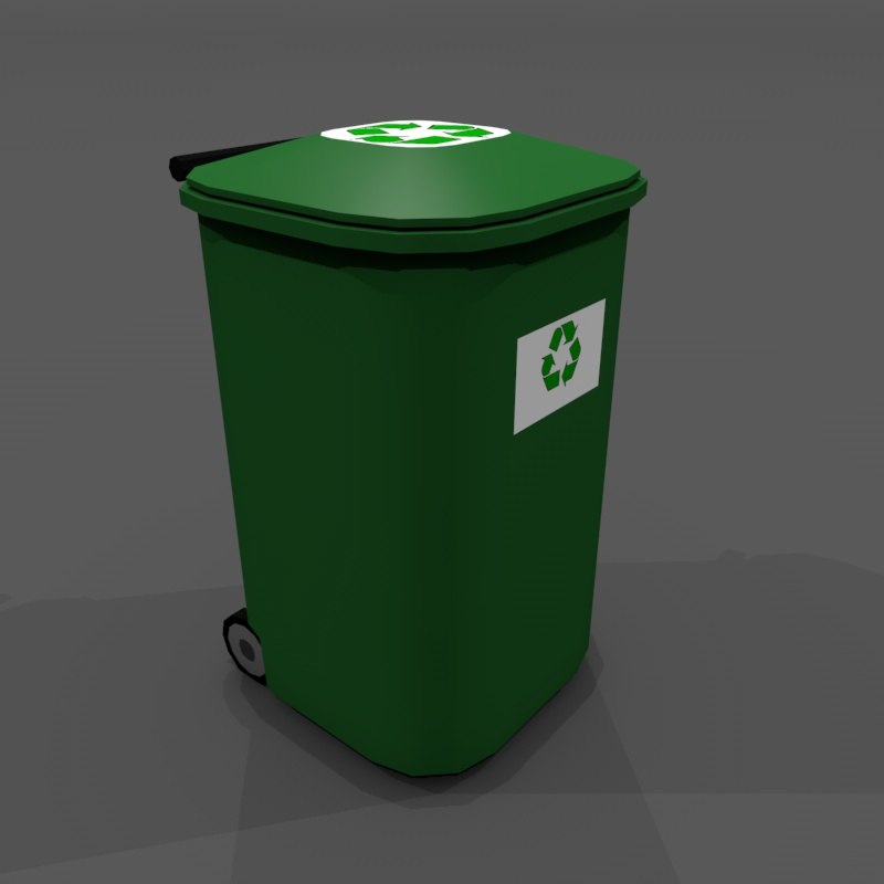 modelo 3d Low-poly trashcan - TurboSquid 656518