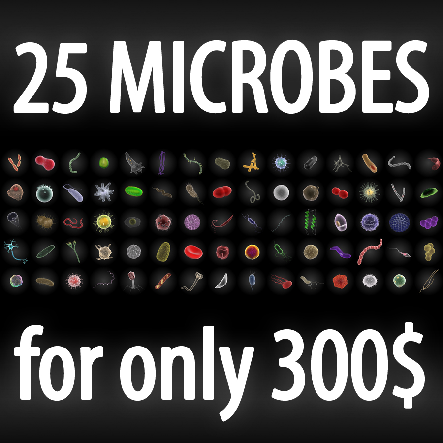 3d max microbes micro organisms