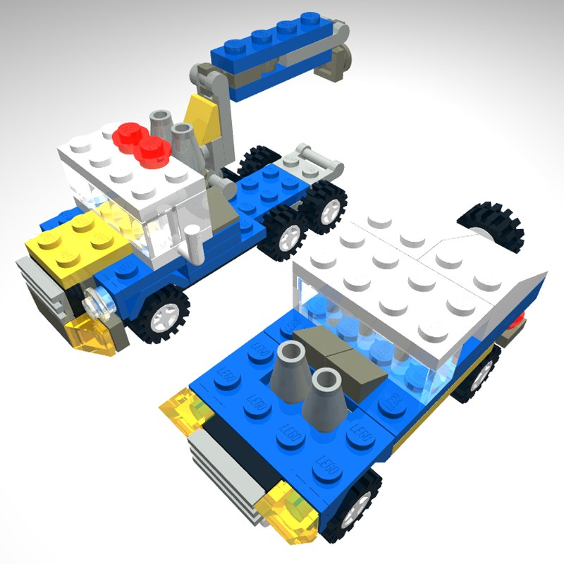 lego truck engineering 3d 3ds