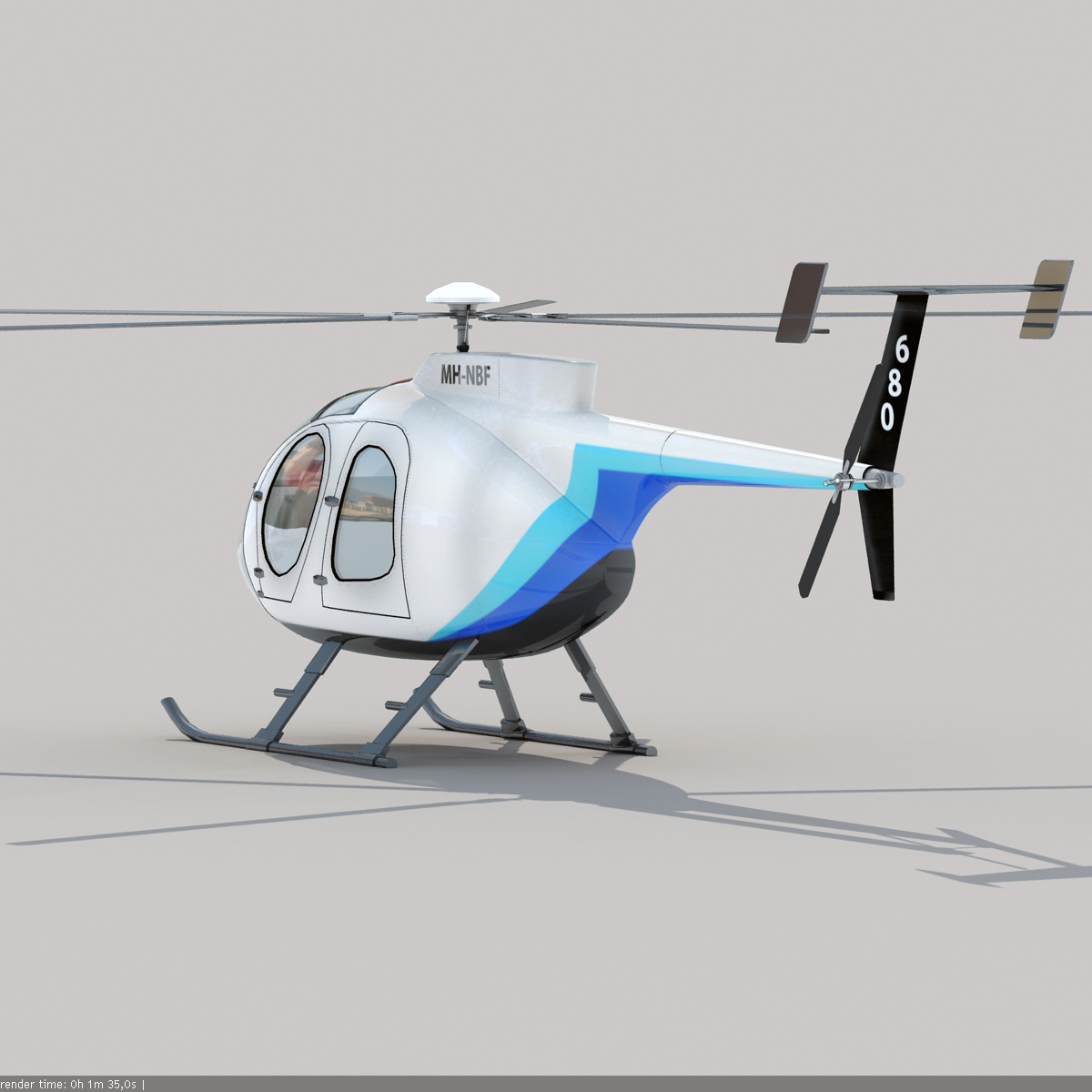 3d md 530 helicopter interior