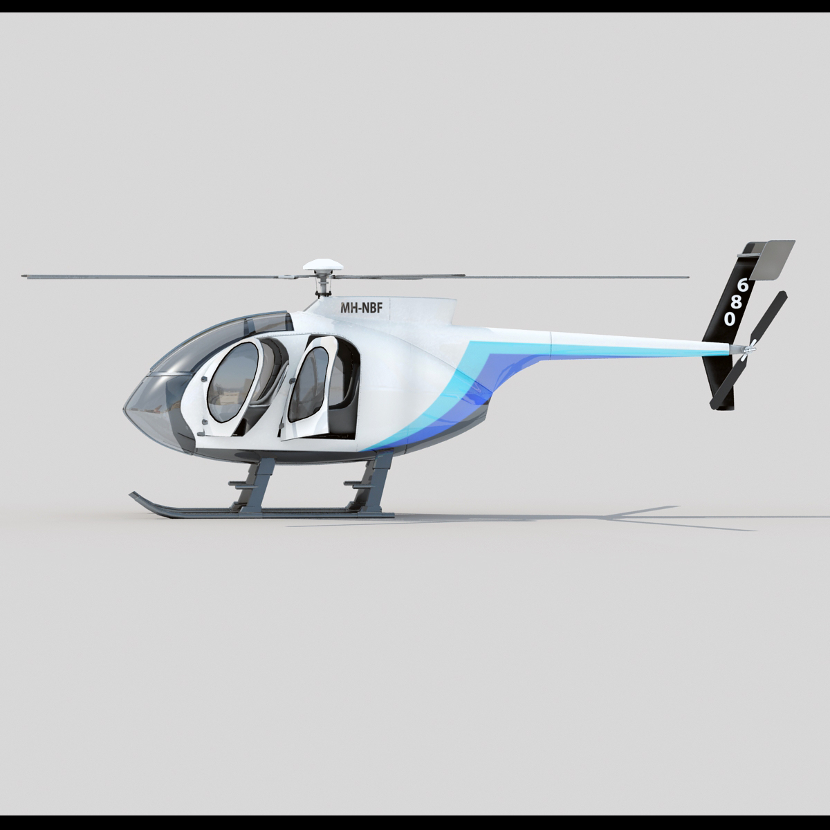 3d md 530 helicopter interior
