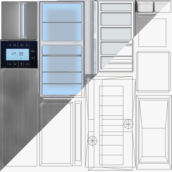 3d modern refrigerator model