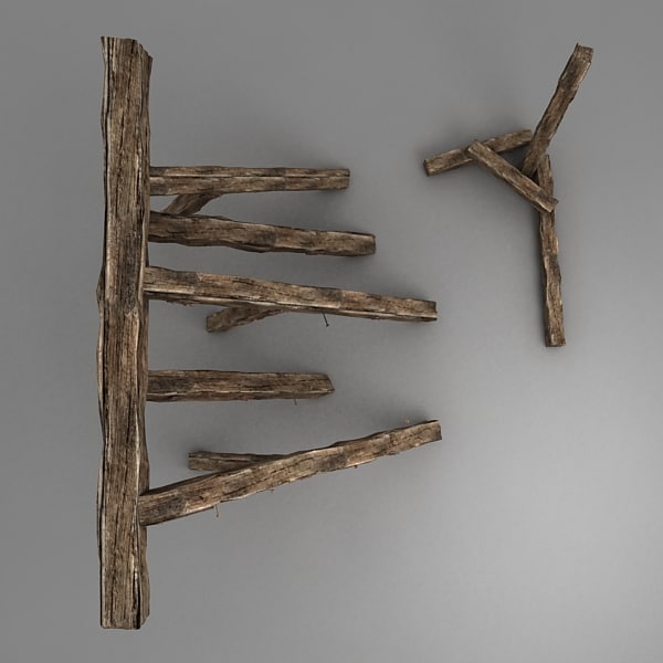 3ds max wooden wood beams