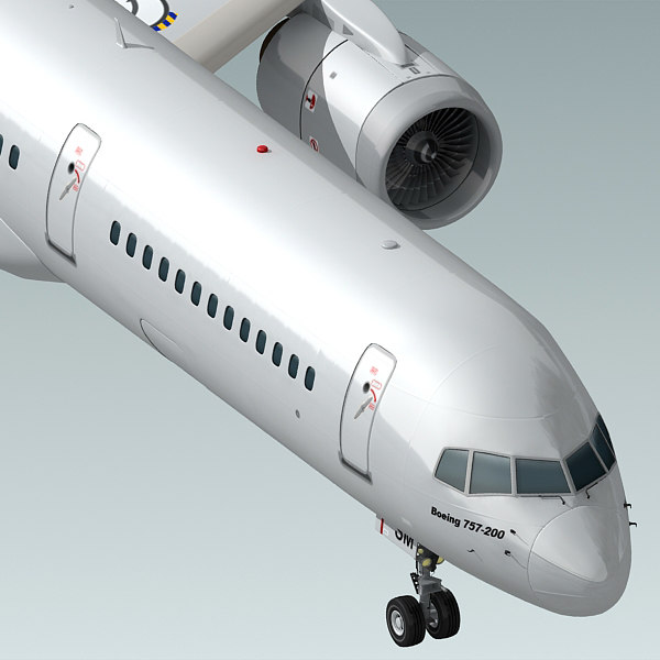 boeing 757-200 generic white 3d model