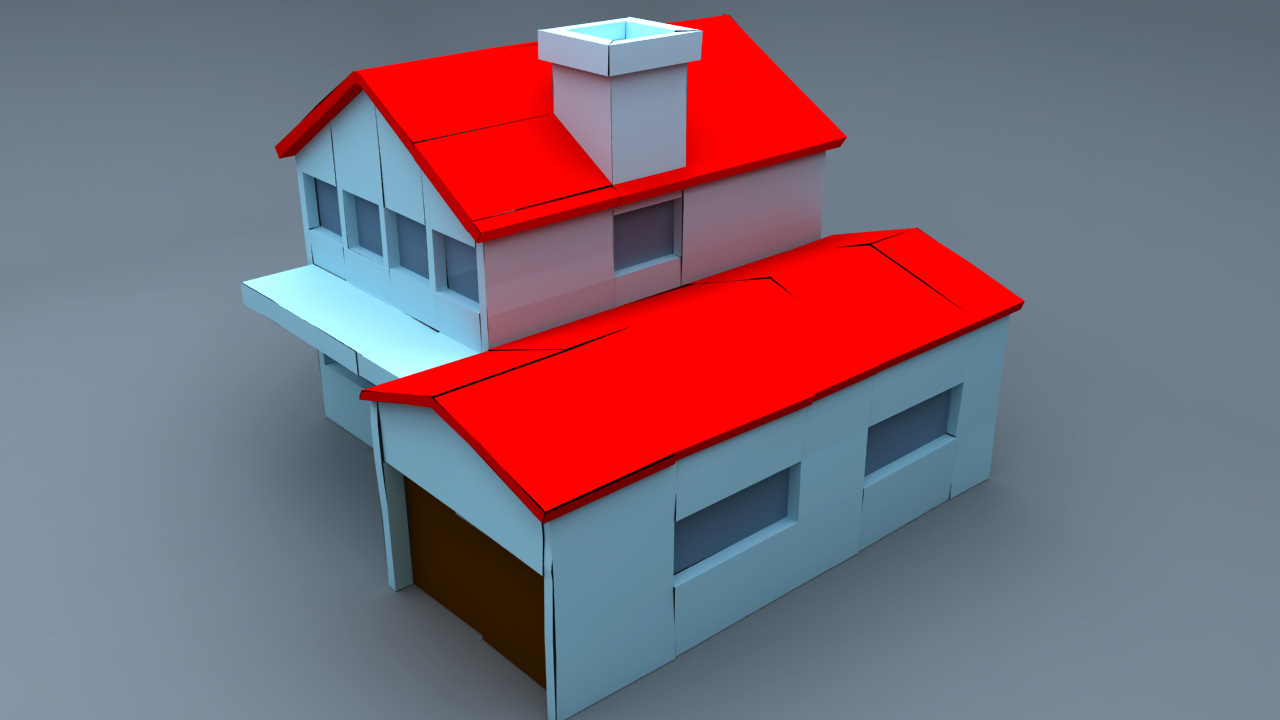 house paper rigged 3d model
