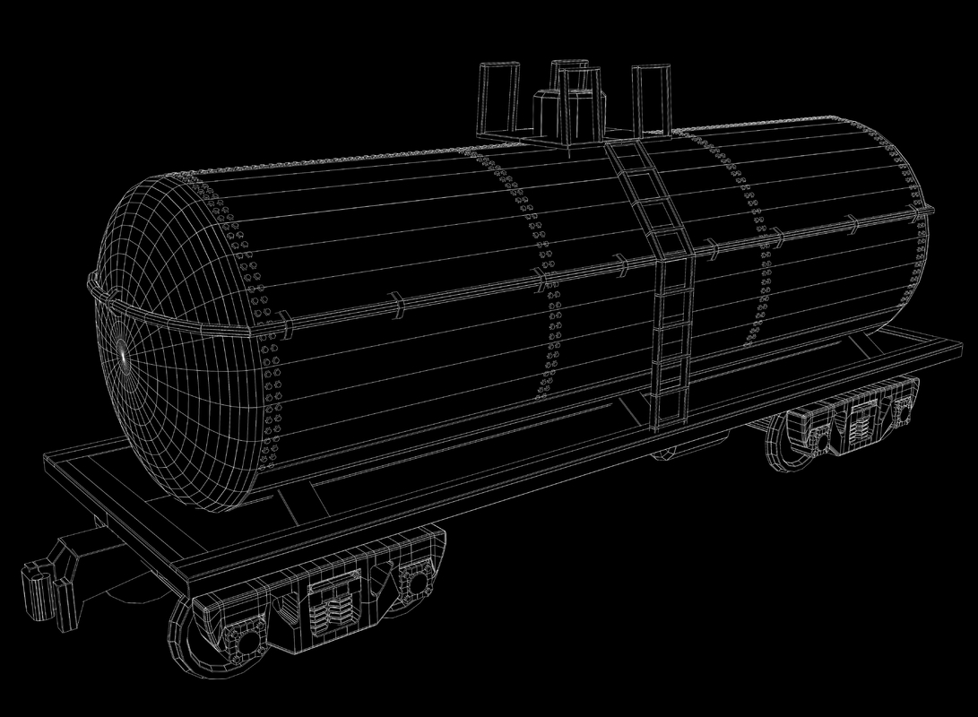 3d dxf freight train engine
