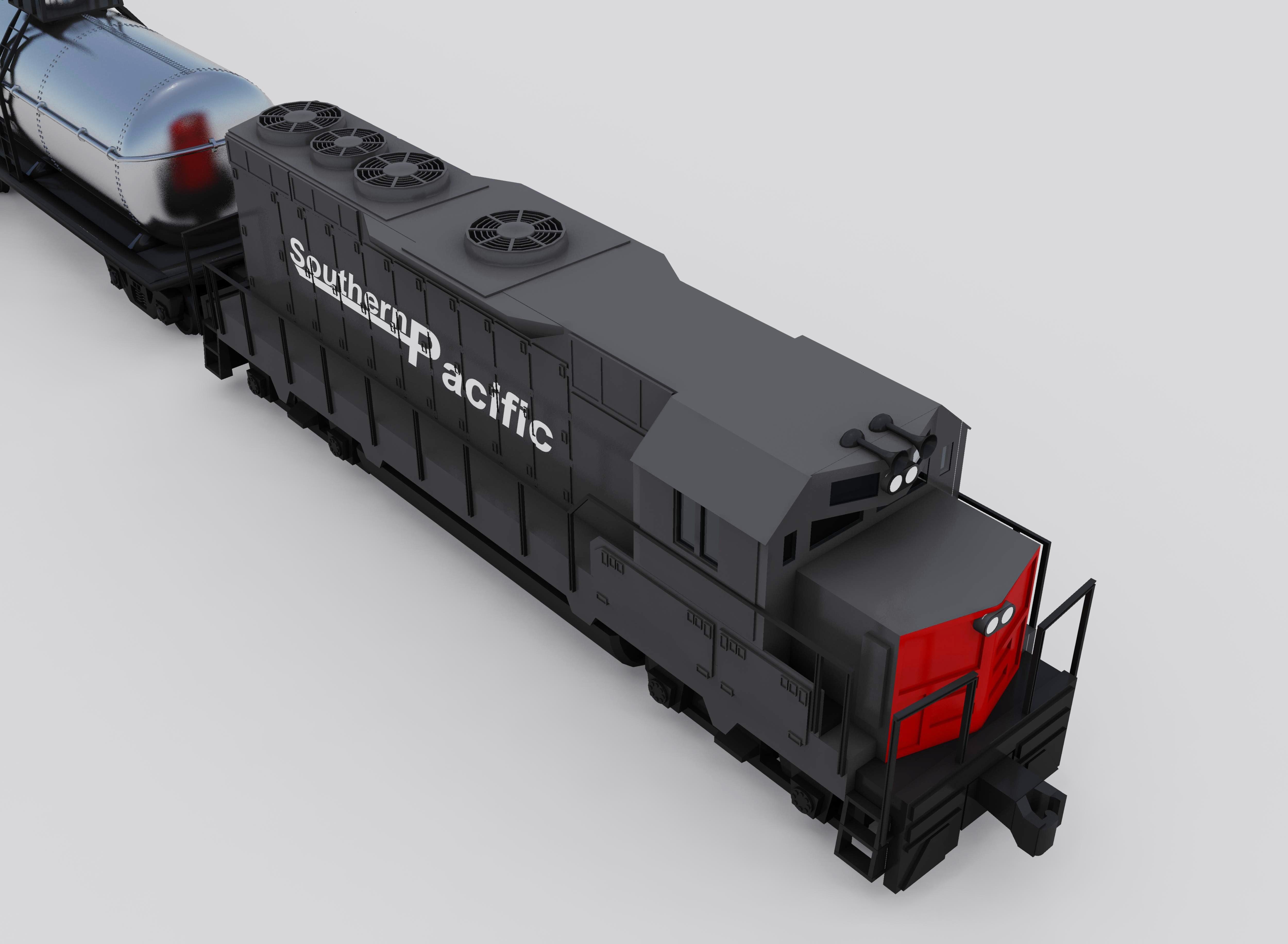 3d dxf freight train engine