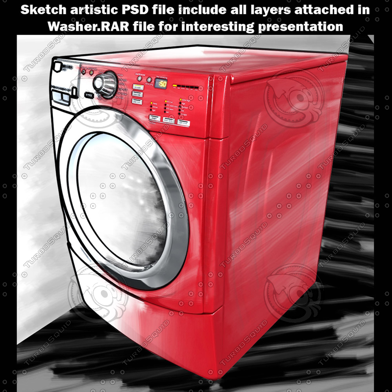 3d washing machine washer model