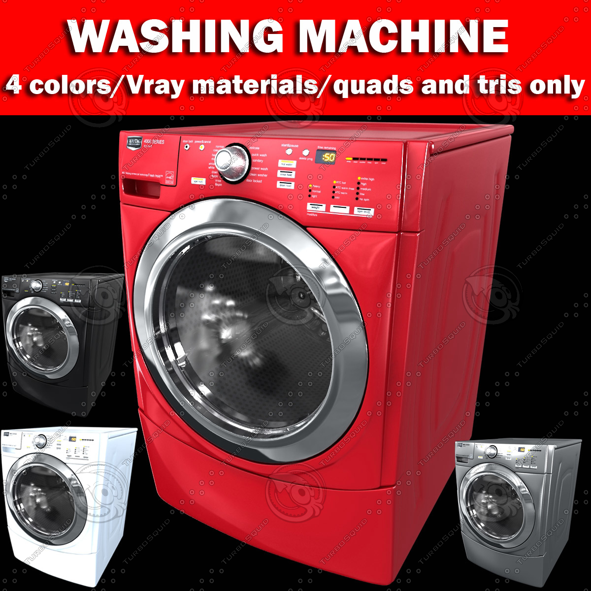 3d washing machine washer model