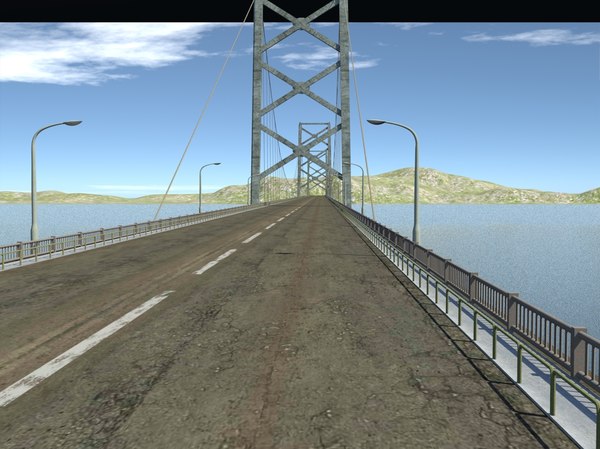3d bridge realistic aged model