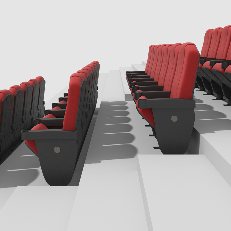 3d chairs movie theater model