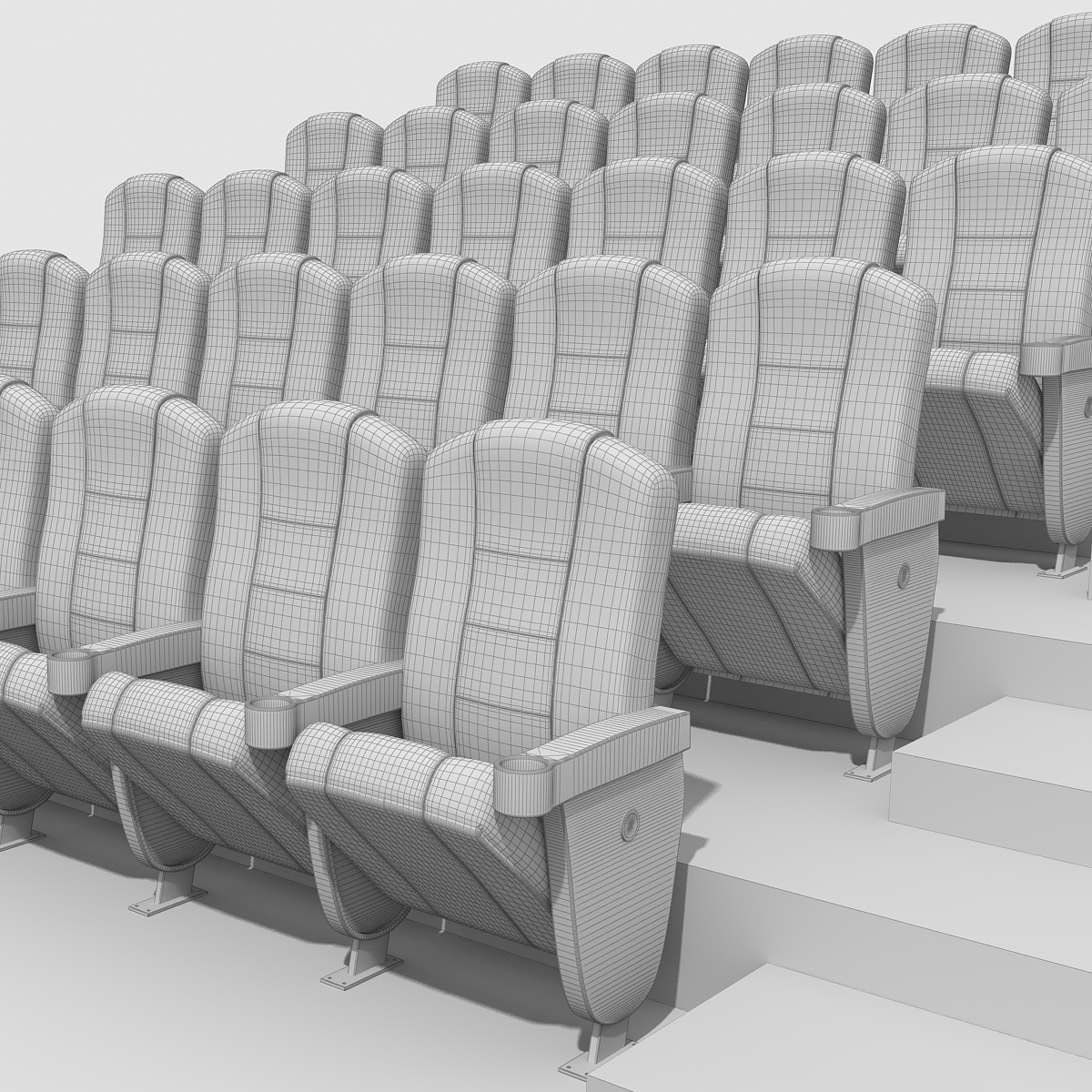 3d chairs movie theater model